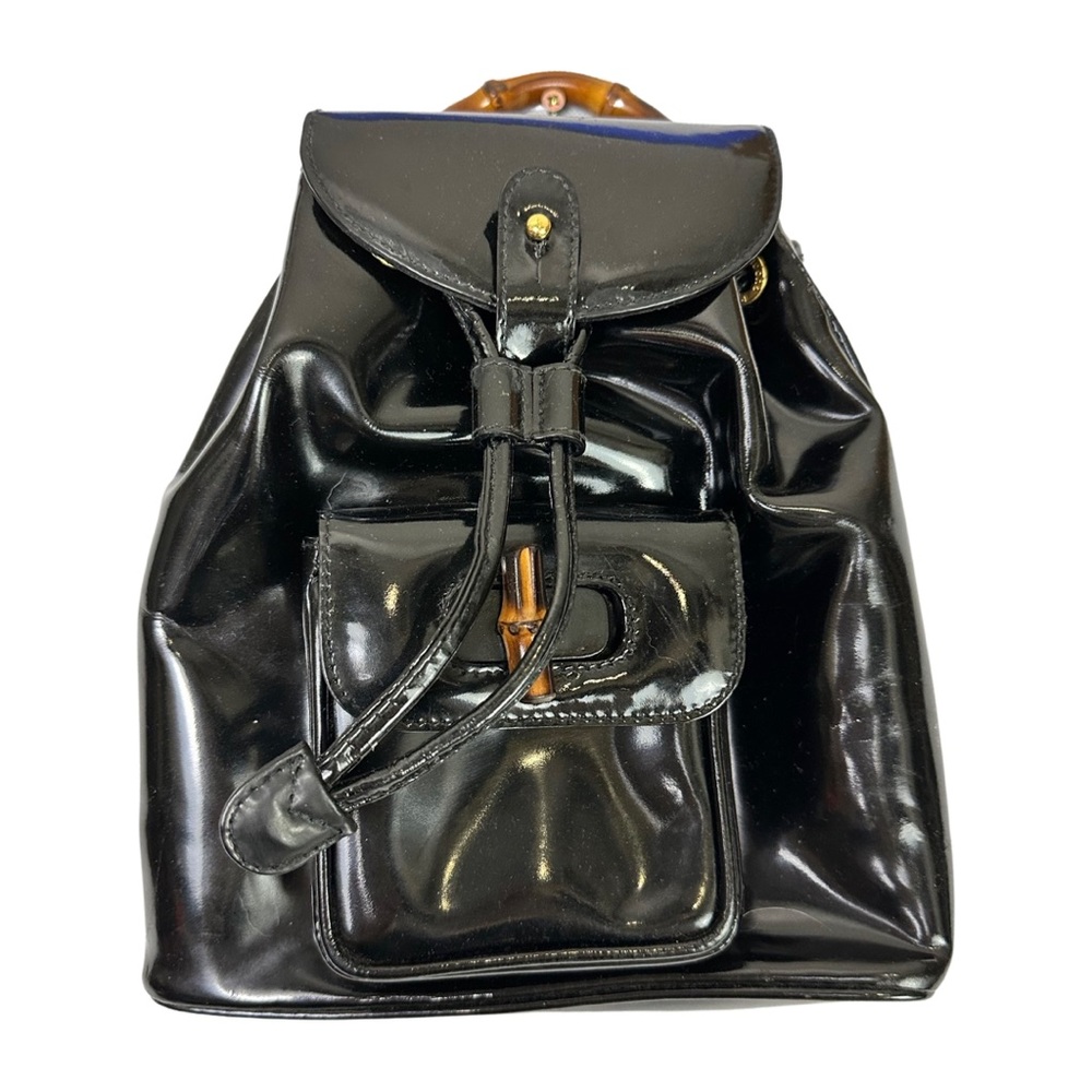 Y2k Authentic Gucci Patent Leather Mini Backpack - Gem